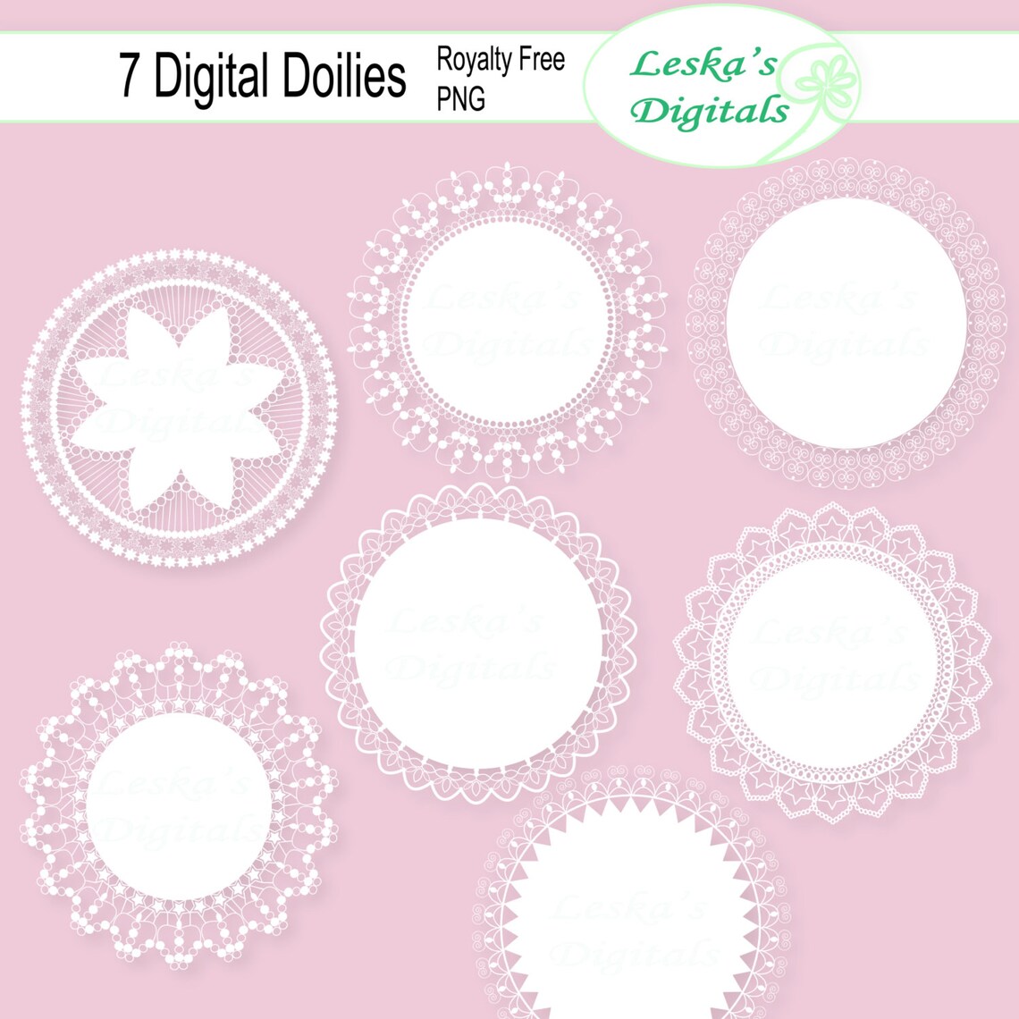 Doilies Clipart Digital Doily Lace Doily Available on | Etsy