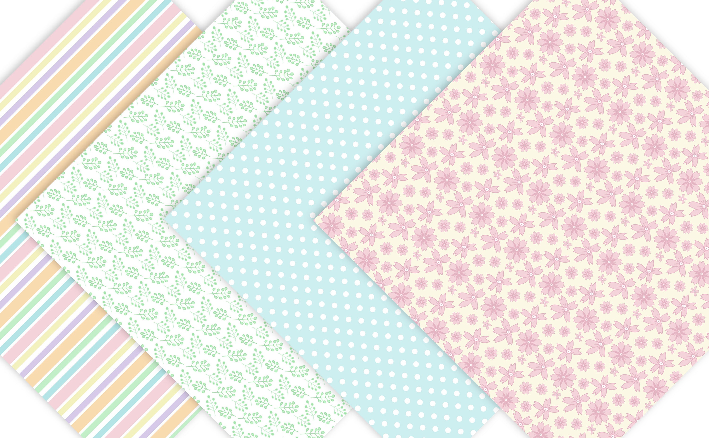 Spring Floral Paper Pack Spring Color Patterns Spring - Etsy