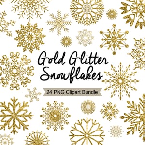 Winter Clipart "gold GLITTER Snowflakes" Gold Snowflakes Clipart ...