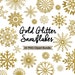 Winter Clipart gold GLITTER Snowflakes Gold Snowflakes Clipart Instant ...