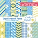Sea Digital Paper: Blue and Yellow Nautical Digital Paper, Nautical ...