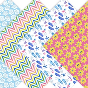 Summer Paper Pack, Beach Digital Paper, Summer Vacation Digital Paper ...