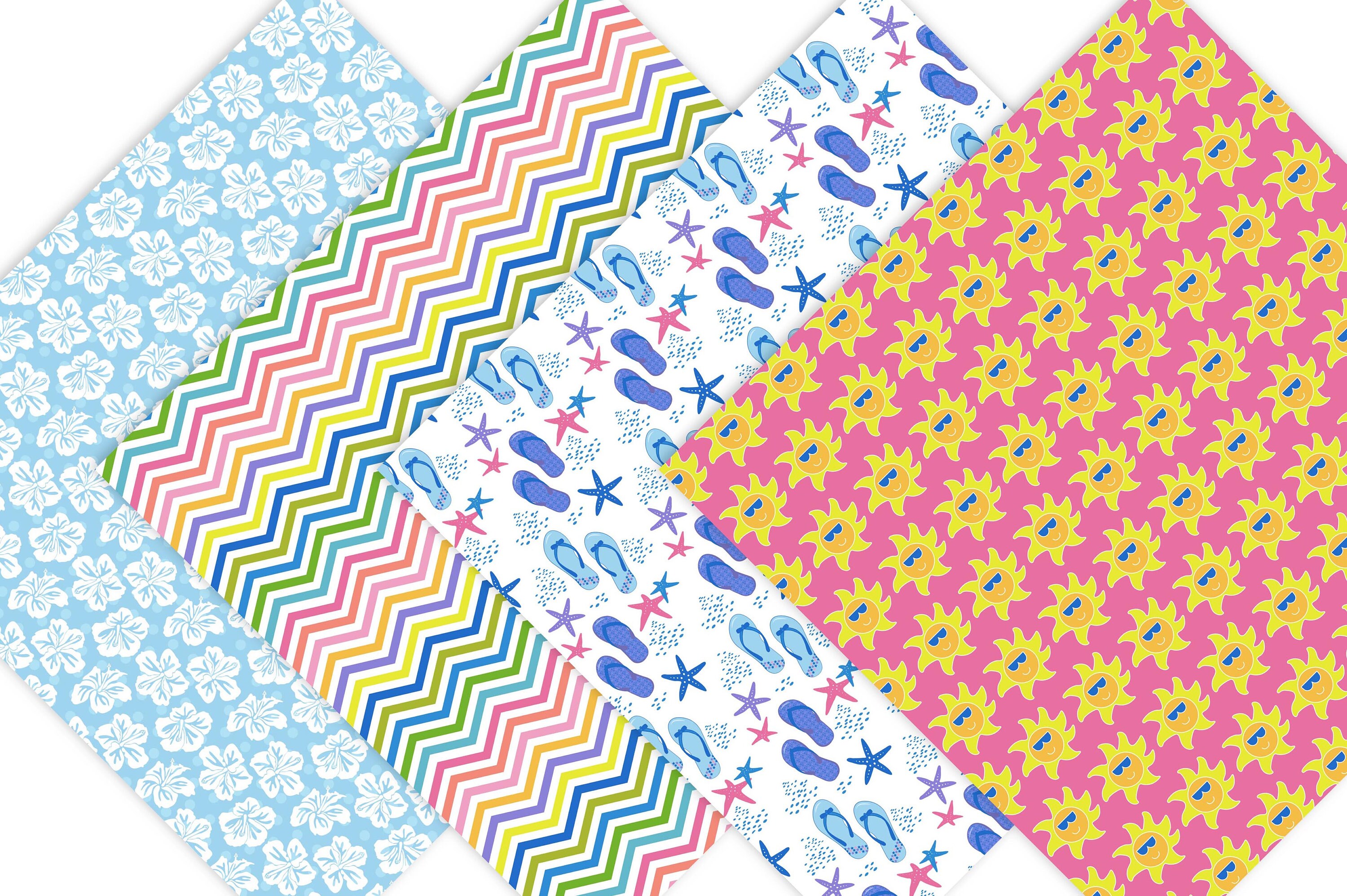 Summer Paper Pack Beach Digital Paper Summer Vacation - Etsy