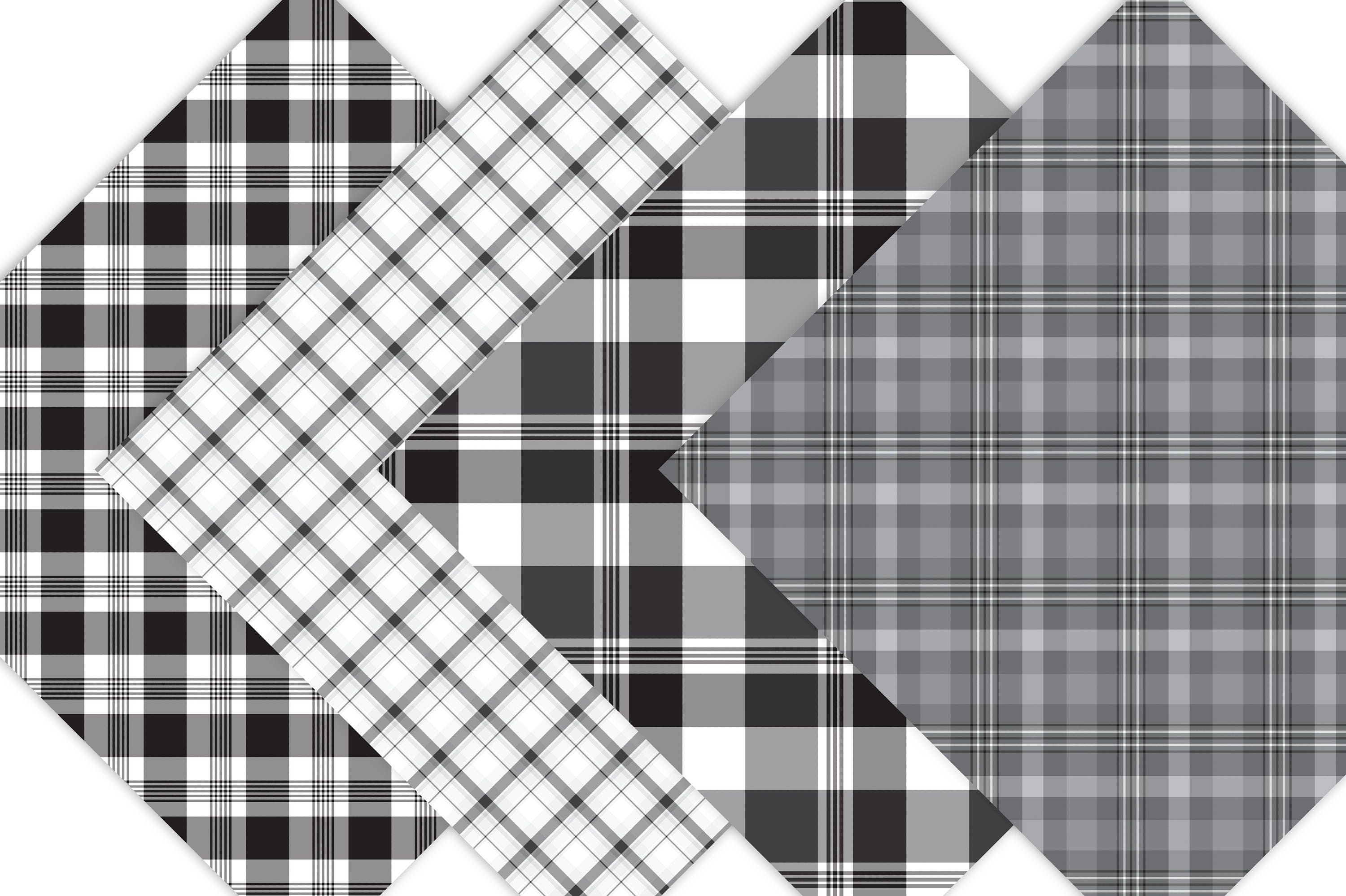 Black Plaid Digital Scrapbook Paper Pack Diagonal Plaid - Etsy