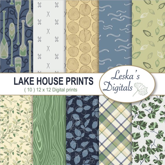 Digital Paper Pack Inspired by the Lake House Experience | Etsy