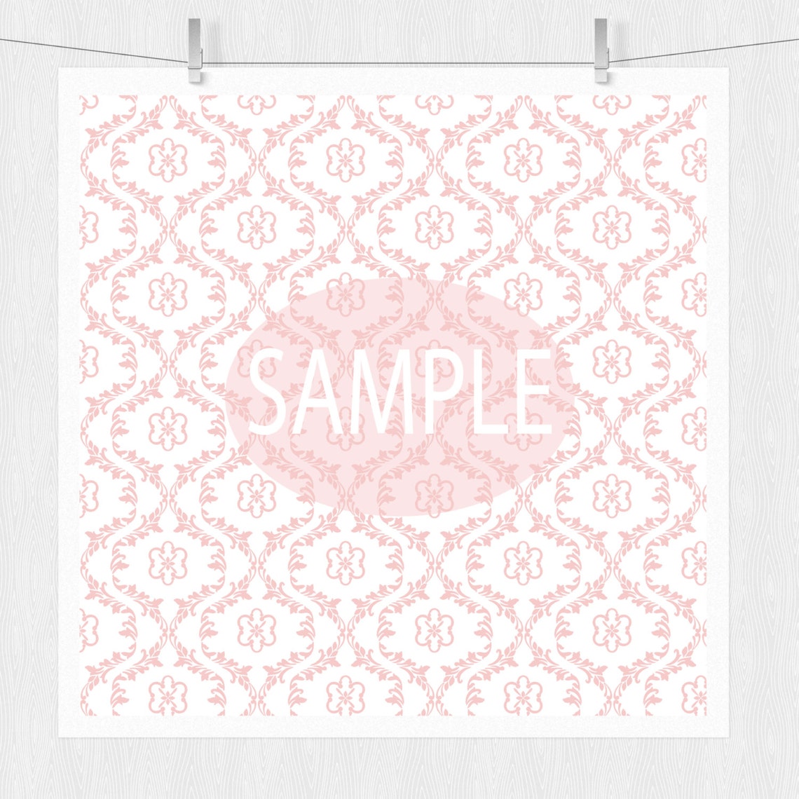 Pink Damask Digital Scrapbook Paper "rose Quartz" Damask Patterned ...
