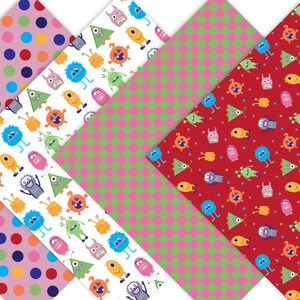 Monster Digital Paper, Monster Scrapbook Papers, Monster Backgrounds ...