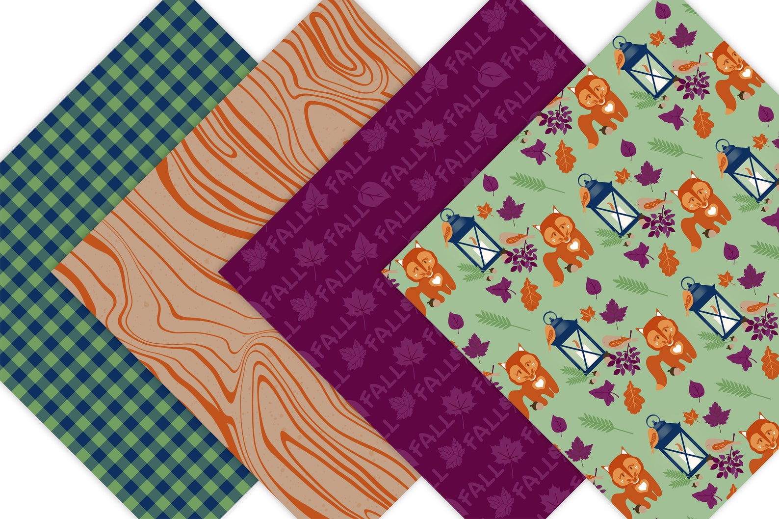 Fall Scrapbooking Paper fall DIGITAL Paper - Etsy