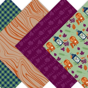 Fall Scrapbooking Paper, "fall DIGITAL Paper" Digital Scrapbook Paper ...