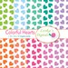 Rainbow Heart Digital Paper, Hearts Pattern Backgrounds, Rainbow Hearts ...
