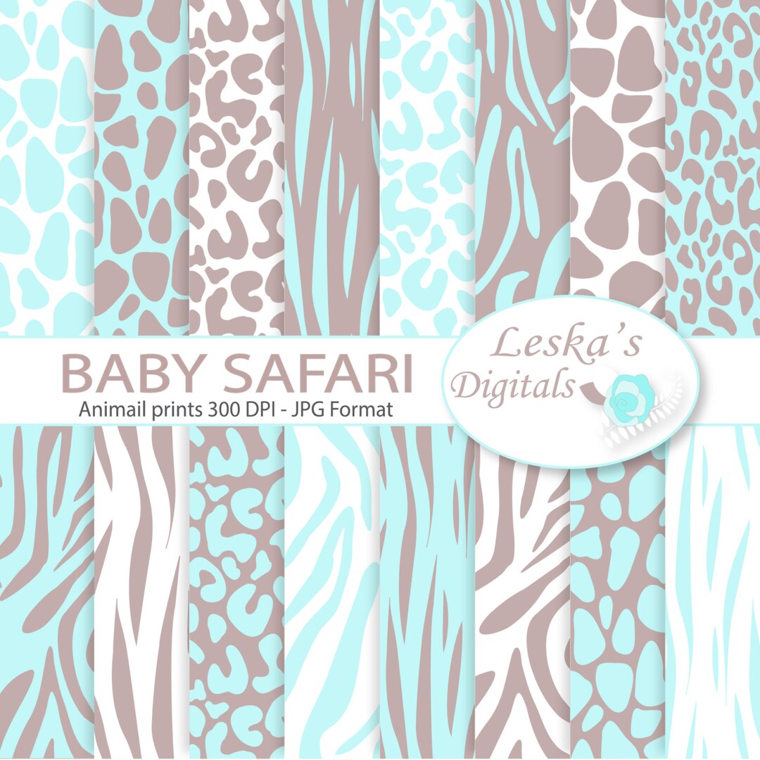 Baby Safari, Animal Prints, Safari Digital Paper, Animal Patterns ...