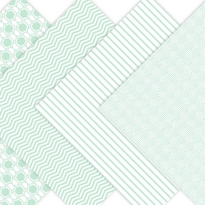 Mint Digital Paper - MINT Green Scrapbook Paper Pack - Digital ...