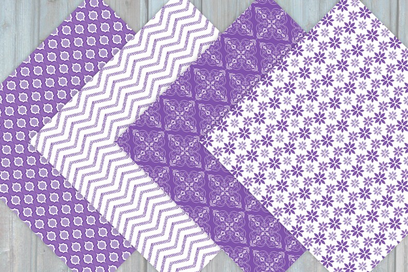 Purple digital paper: Purple Damask background | Etsy