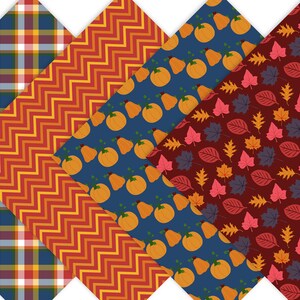 Pumpkin Fall Digital Paper, Autumn Scrapbooking, Leaves Digital ...