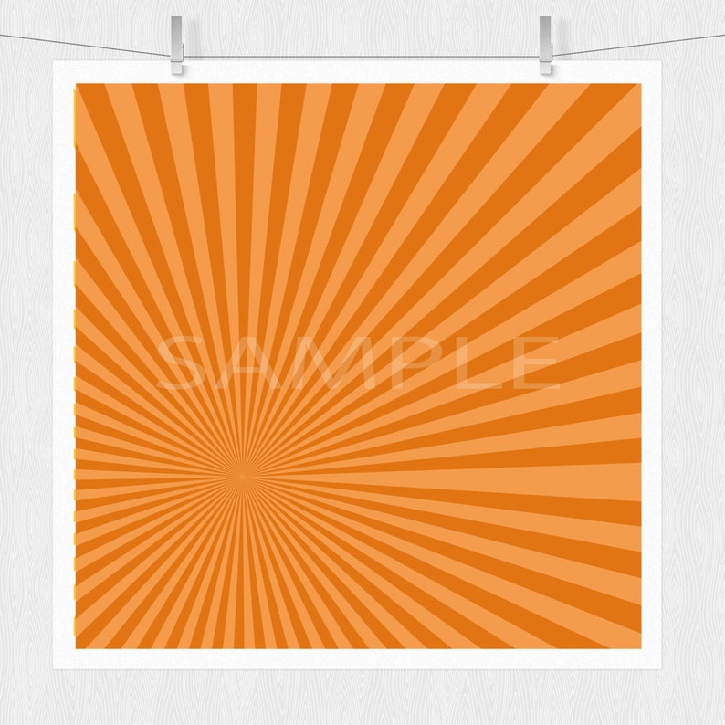 Sunburst Digital Scrapbook Paper, Sun Ray Patterned Paper, Sun Ray ...