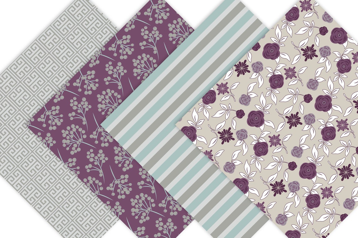 Floral Digital Paper "spring Flowers" Floral Patterned Paper, Hand ...