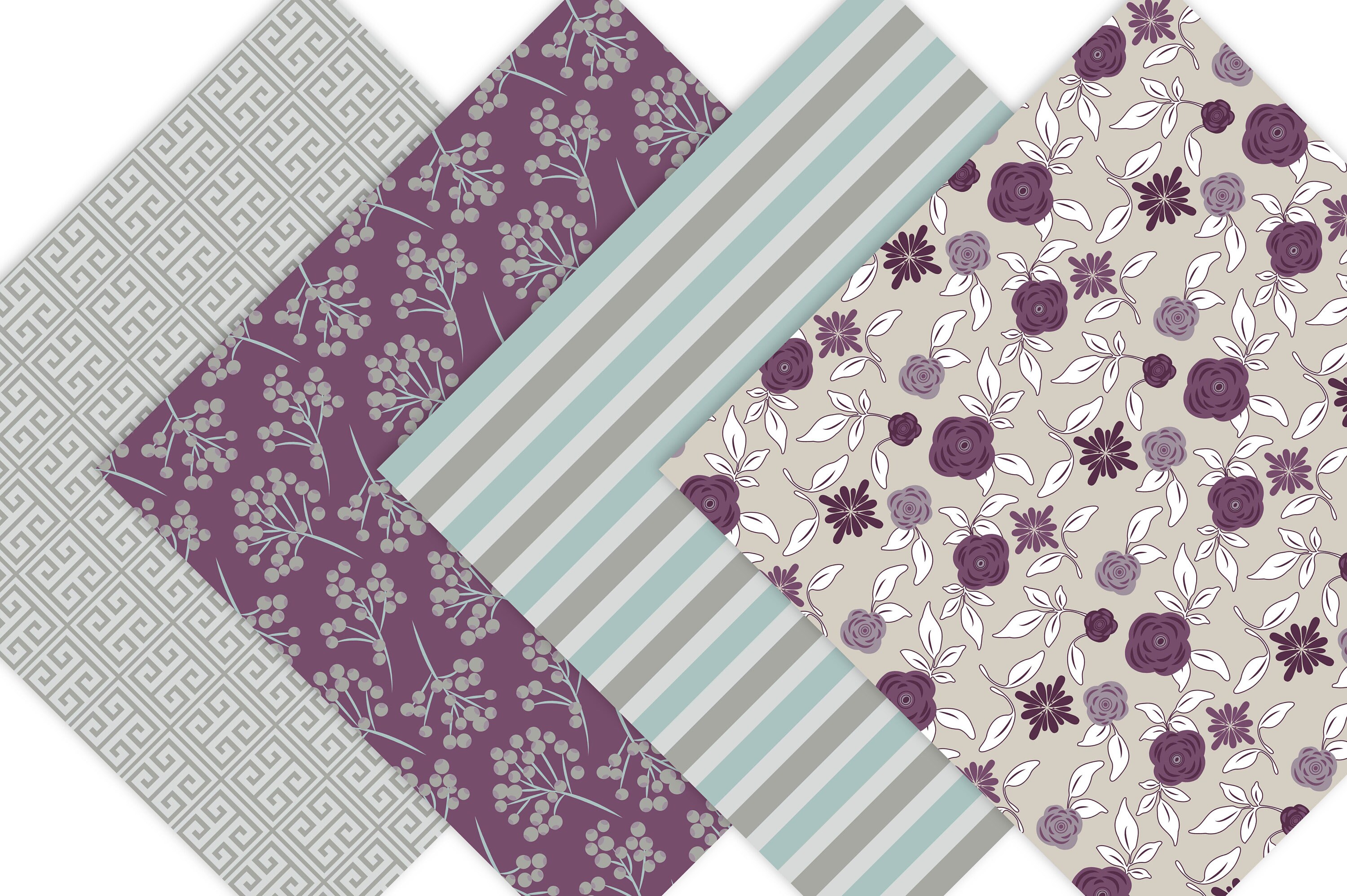 Floral Digital Paper "spring Flowers" Floral Patterned Paper, Hand ...