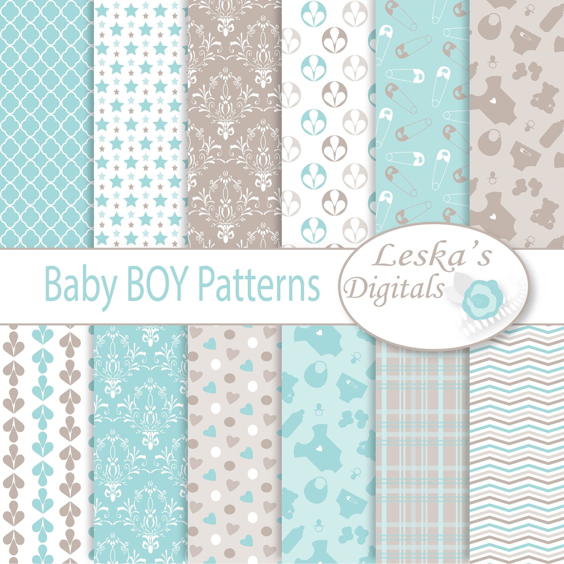 BABY BOY BACKGROUND Baby Boy Digital Paper Digital Download | Etsy