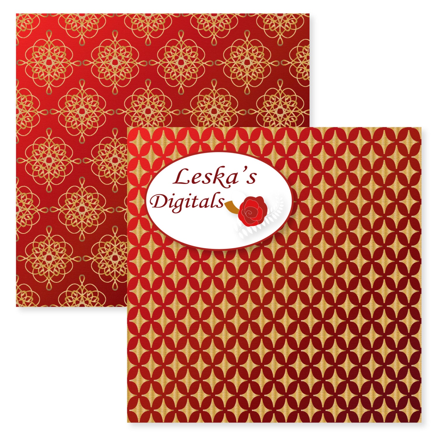 Red Gold Digital Paper Red Gold Textured Backgrounds Royal - Etsy