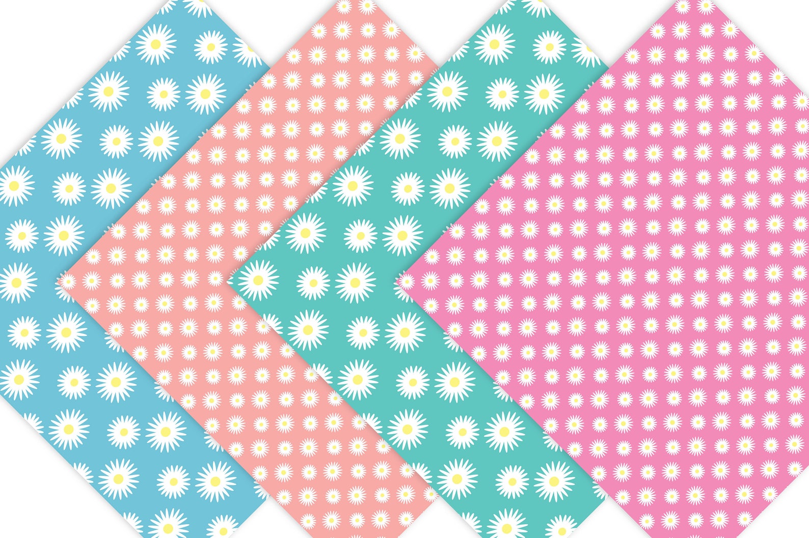 Spring Digital Paper: "daisy SCRAPBOOK Paper" Pastel Spring Colors ...