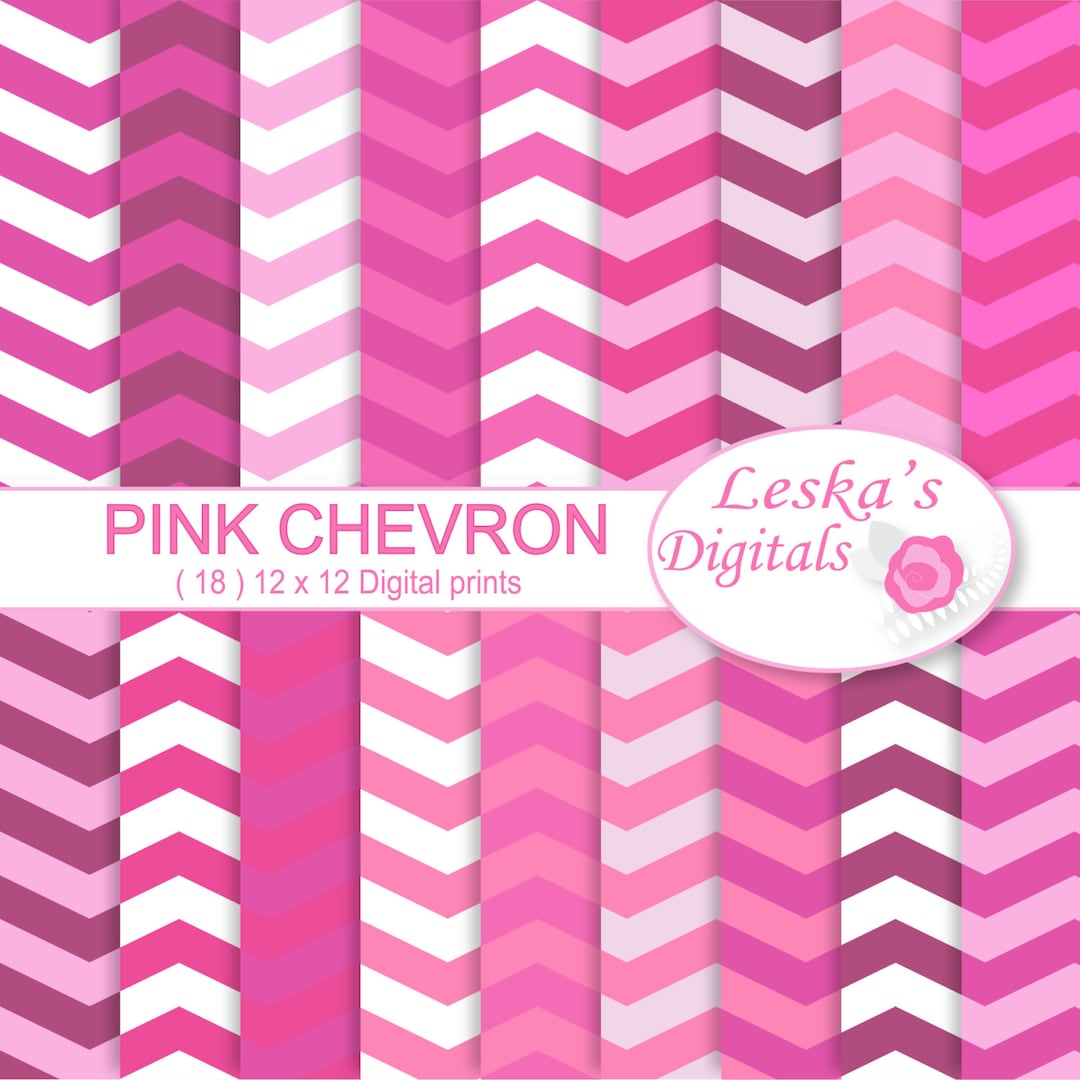 Pink Chevron Digital "chevron" Digital Paper Pack - Scrapbook Paper ...
