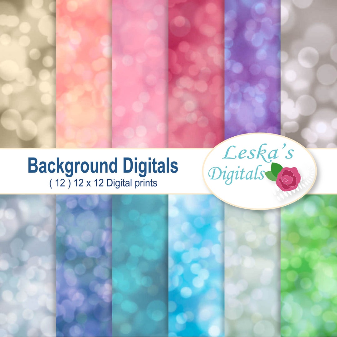Bokeh Digital Paper, Colorful Bokeh Backgrounds, Bokeh Scrapbook Paper ...