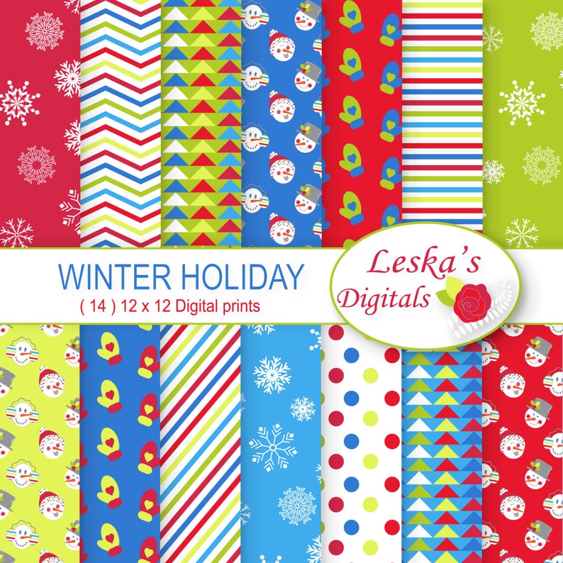 HOLIDAY DIGITAL PAPER Christmas Holiday Digital Paper Pack - Etsy