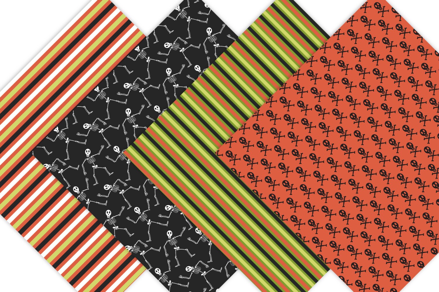 Skeleton Digital Paper halloween PAPER Pack - Etsy