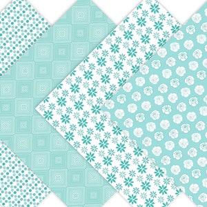 Teal Digital Paper Pack, Teal Scrapbook Paper, Teal Digital Backgrounds ...