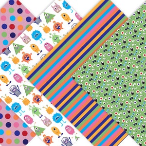 Monster Digital Paper, Monster Scrapbook Papers, Monster Backgrounds ...