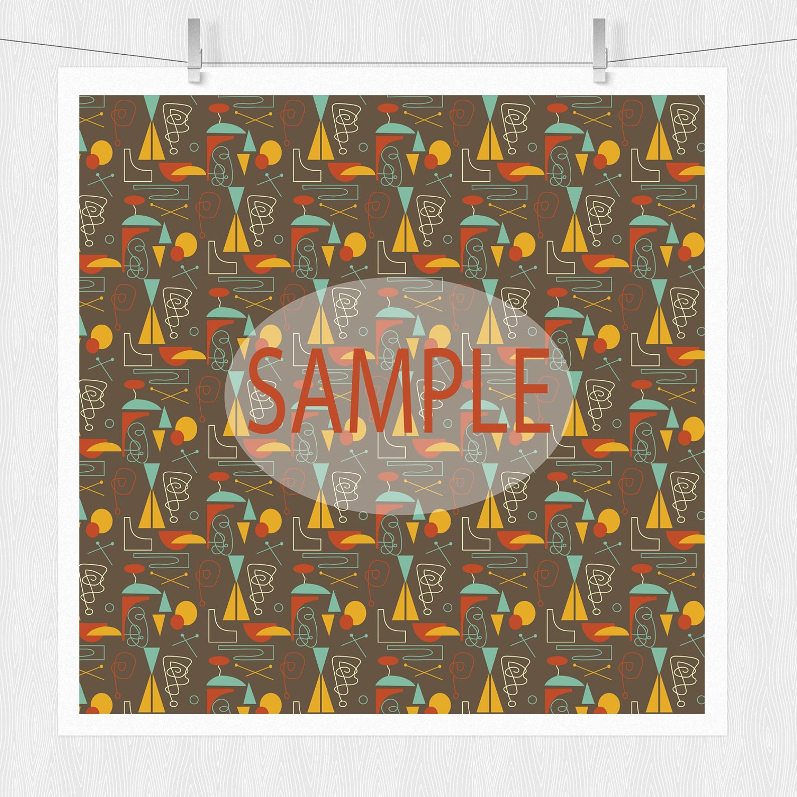 Retro Digital Paper, 1950's Mid Century Modern, 50s Patterns, Digital ...