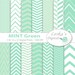 Mint Digital Paper, Mint Green Chevron Digital Paper, Mint Green ...