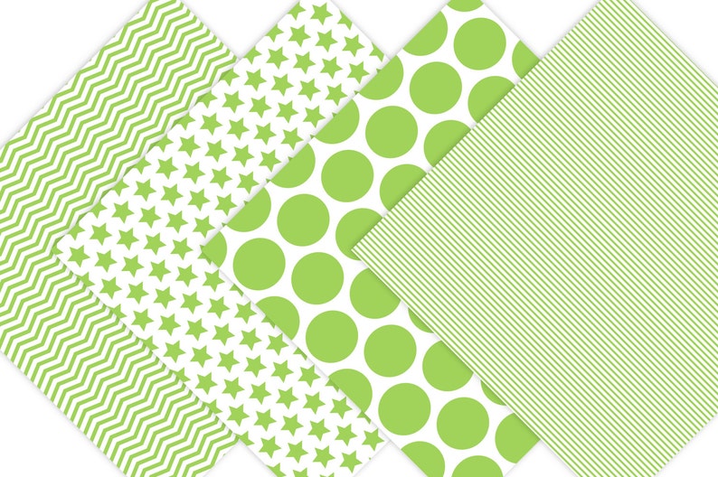 Lime Green Digital Paper Pack Lime Green Scrapbook Paper | Etsy