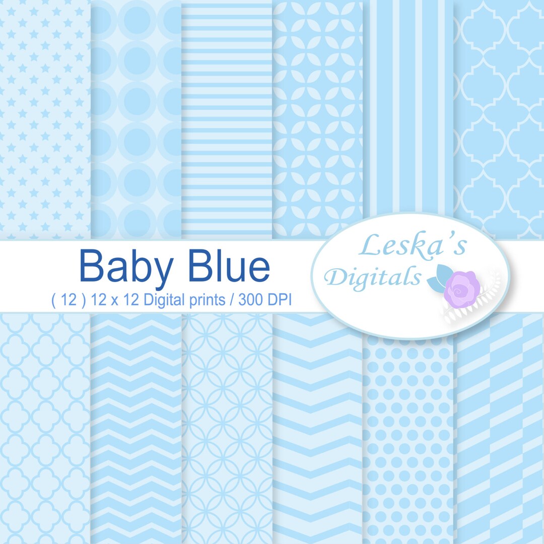 Baby Blue Digital Paper: "baby Boy" Blue Scrapbook Paper, Baby Boy ...