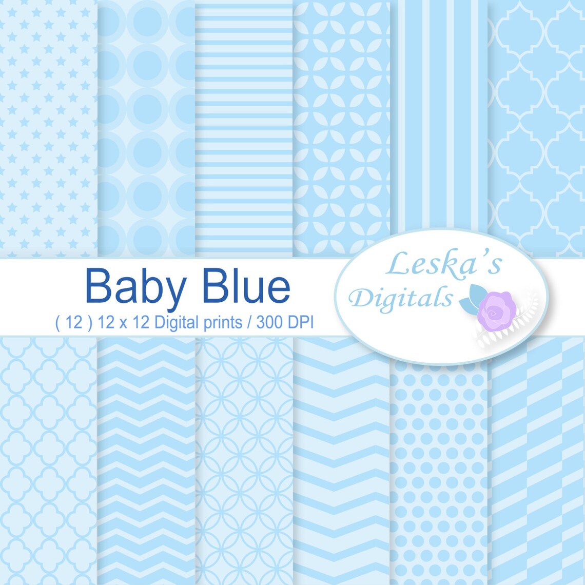 Baby Blue Digital Paper: "baby Boy" Blue Scrapbook Paper, Baby Boy ...