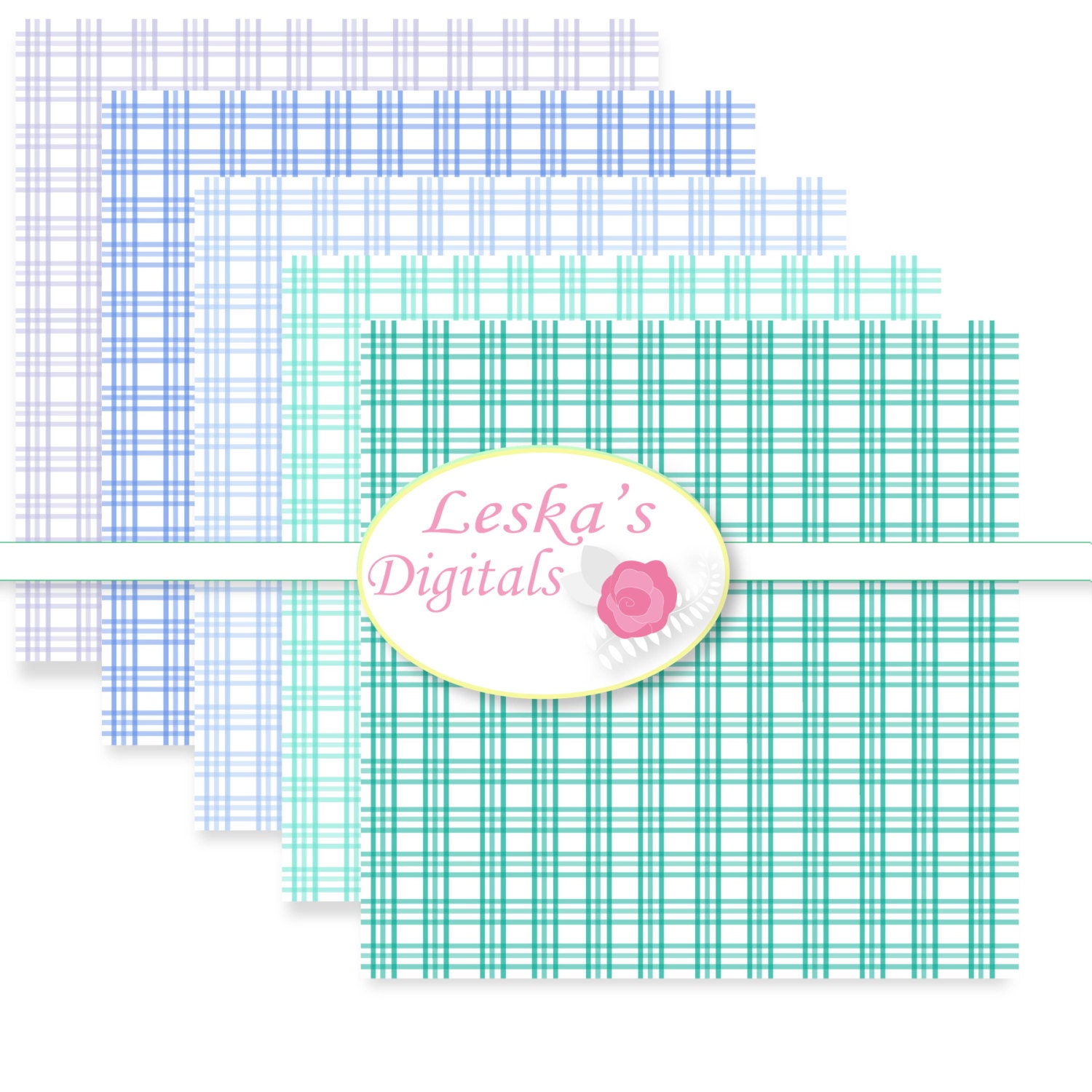 Gingham Digital Paper - Rainbow Scrapbook Paper - Wallpaper - Digital ...