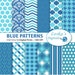Blue Digital Paper Pack, "blue Patterns" Chevron Digital, Polkadots ...