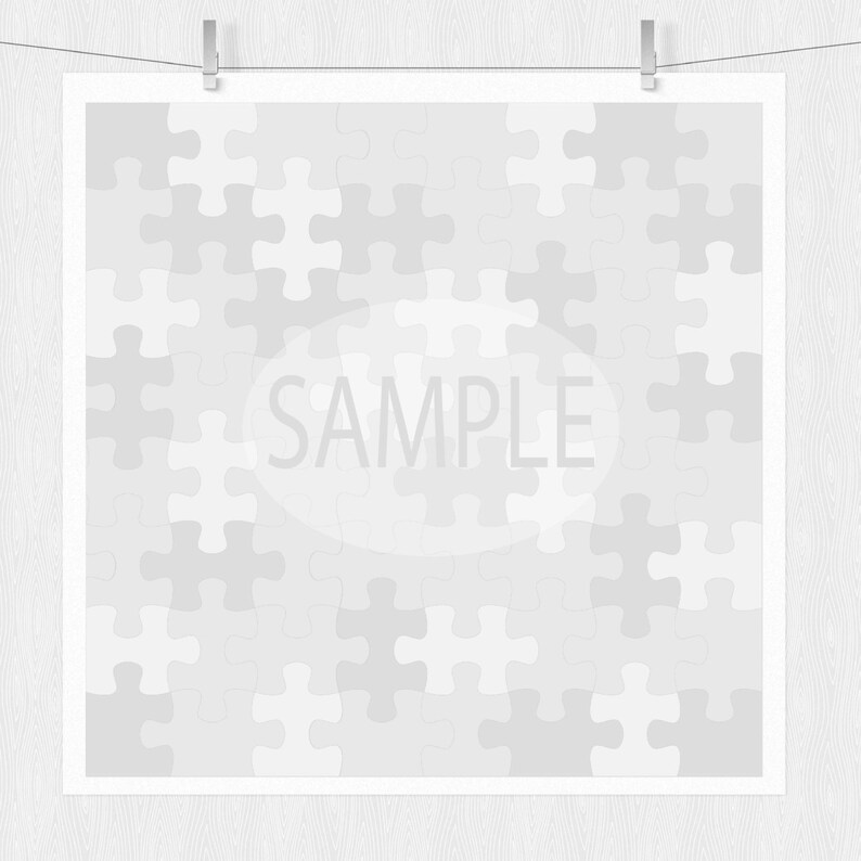 JIGSAW PUZZLE BACKGROUND Digital Paper Pack Colored Puzzle | Etsy