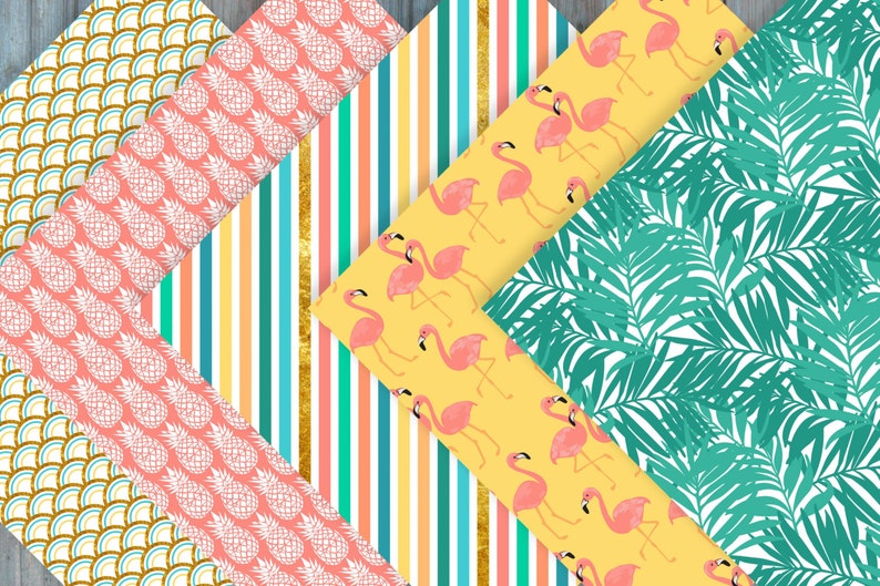 Summer Digital Papers summer Scrapbook Paper Pack | Etsy