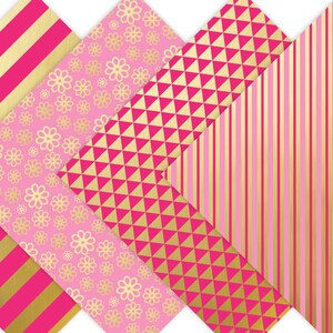 Pink and Gold Digital Paper: "pink and Gold Background" Princess ...