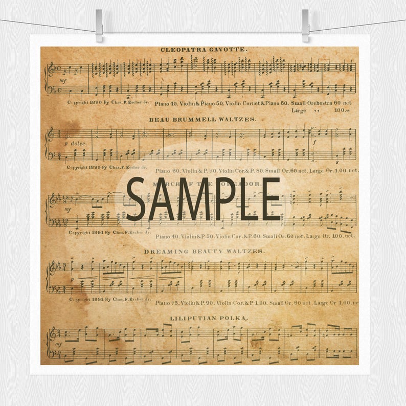 Sheet Music Papers Sheet Music Digital Paper Vintage Paper - Etsy