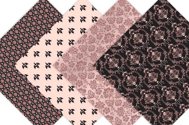 Elegant Digital Paper for Weddings and Black Tie Events: "black and ...