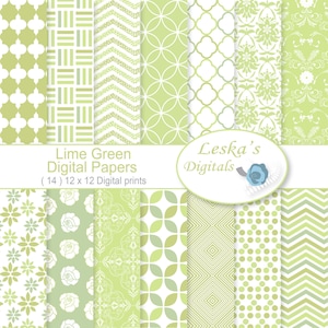 Lime Green Digital Paper: "lime Green" Green Background Pattern Design ...