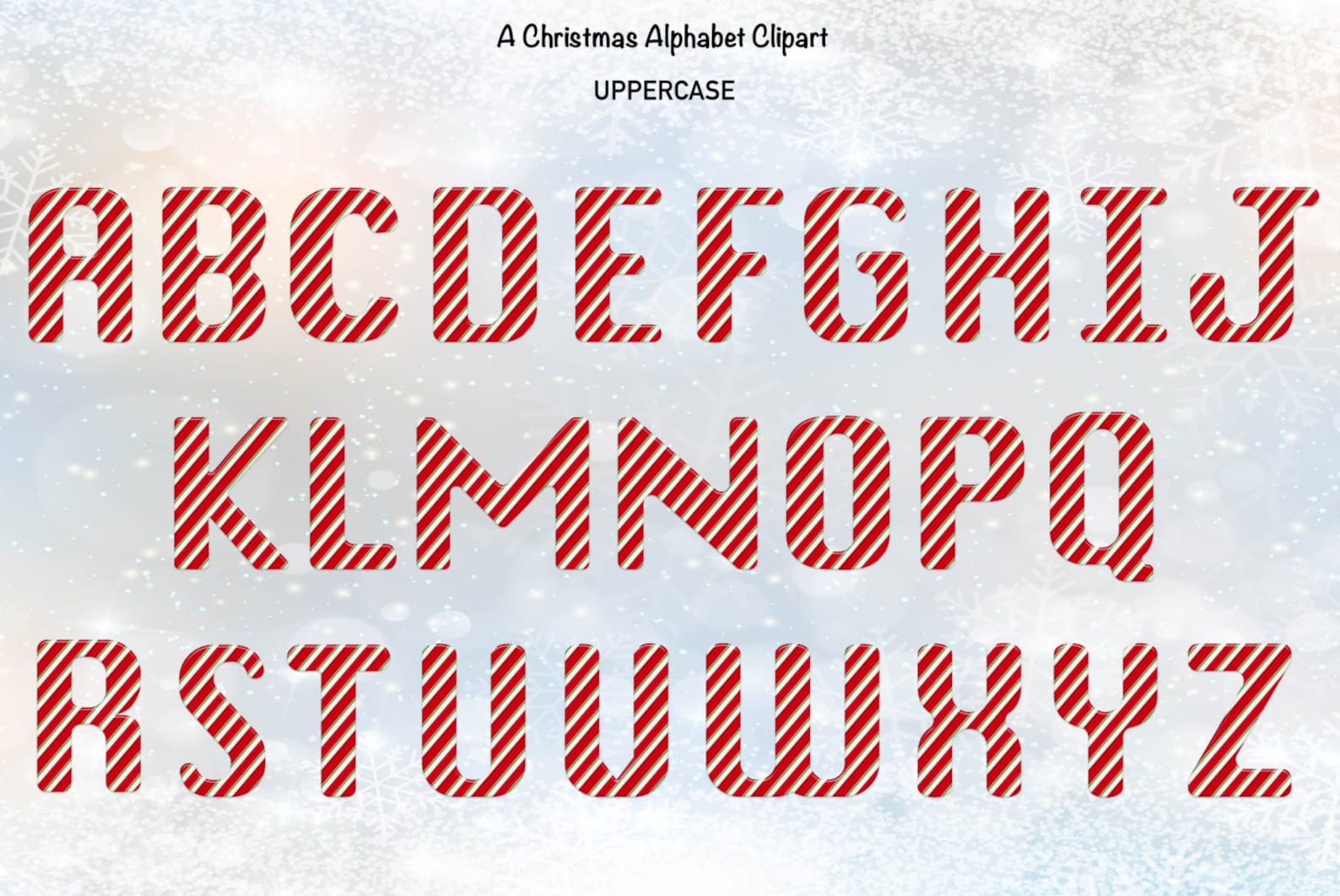 Christmas Alphabet candy CANE Letters Peppermint - Etsy