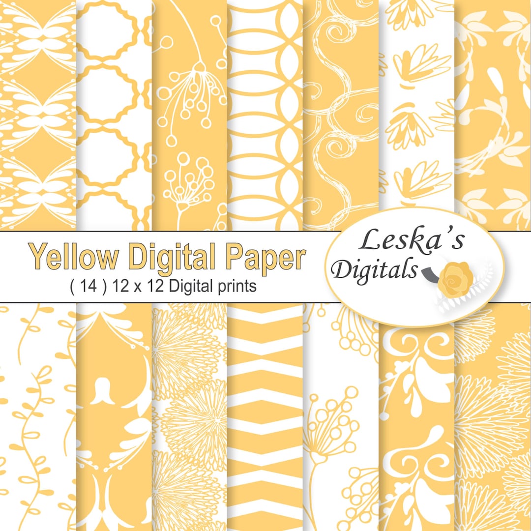 Yellow Digital Paper "yellow Digital Paper Pack" for Digital ...