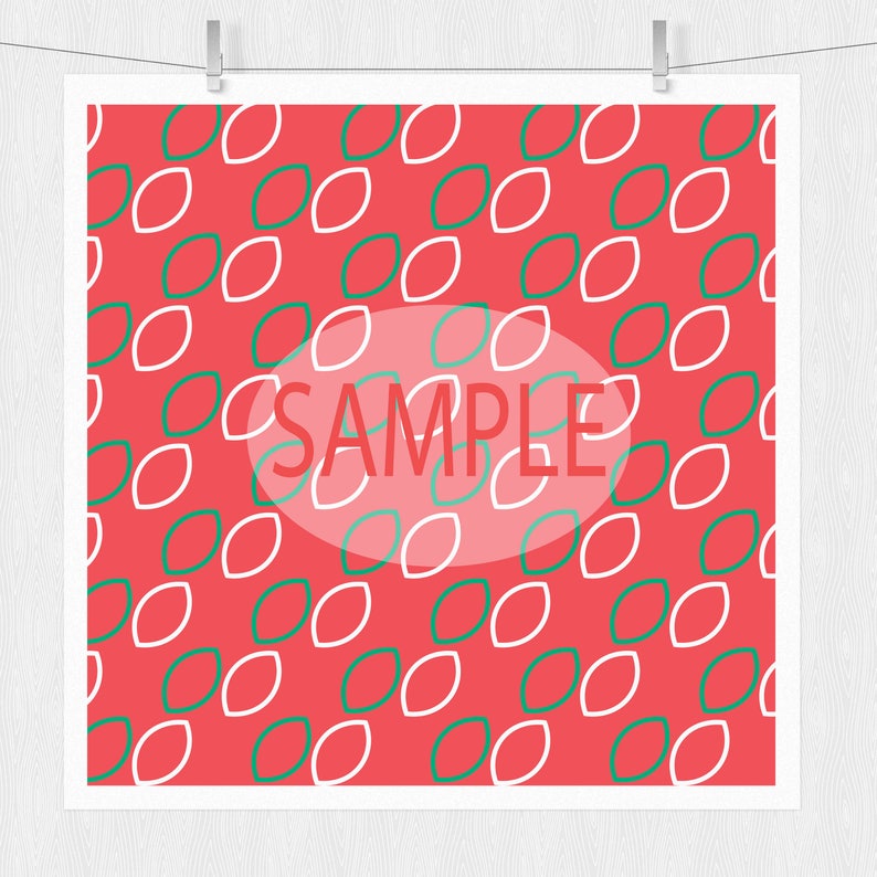 Digital Paper Geometric Design in Blue Red Yellow and Blue, Unique ...