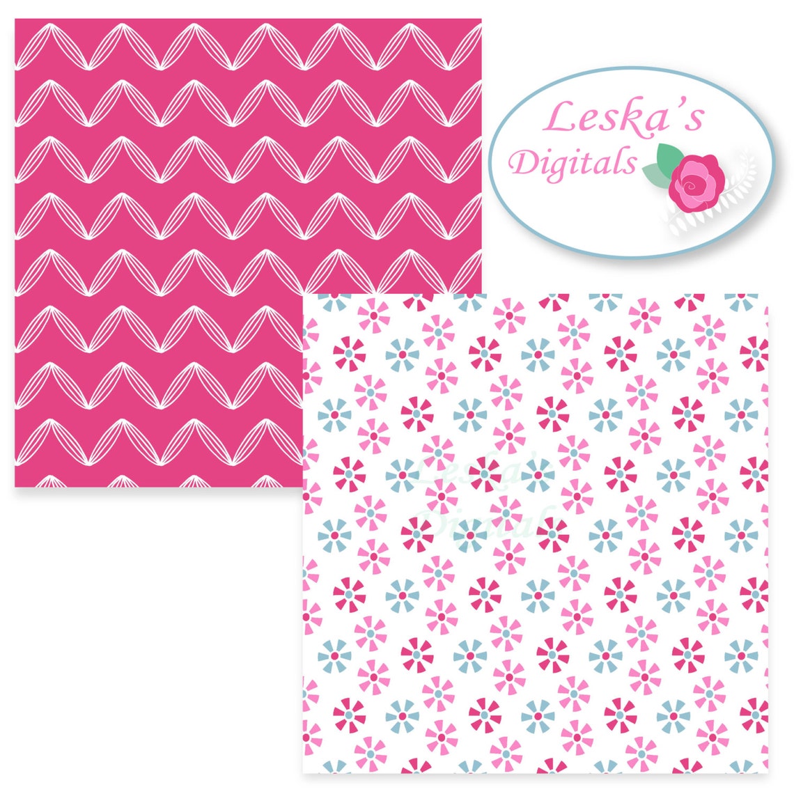 Cottage Chic Digital Paper Pink Digital Paper Sheets Floral | Etsy