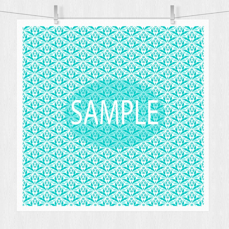 Aqua Blue Damask Digital Paper aqua BLUE Digital | Etsy