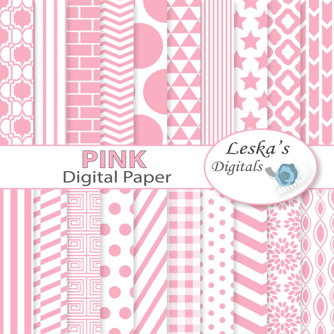 Light Pink Digital Paper - Light Pink Scrapbook Paper - Commercial Use ...