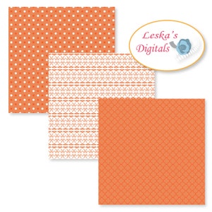 Orange Digital Paper - Orange Scrapbook Paper Pack - Digital Set of ...